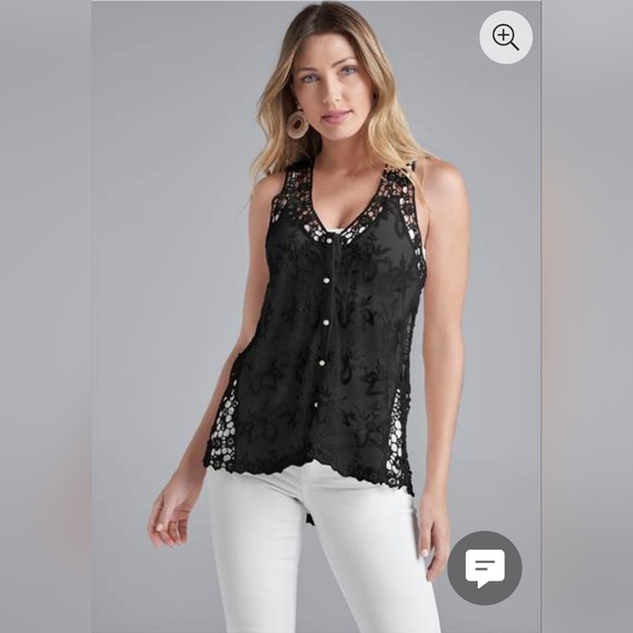 VENUS | Tops | Venus Black Sheer Lace Top New | Poshmark